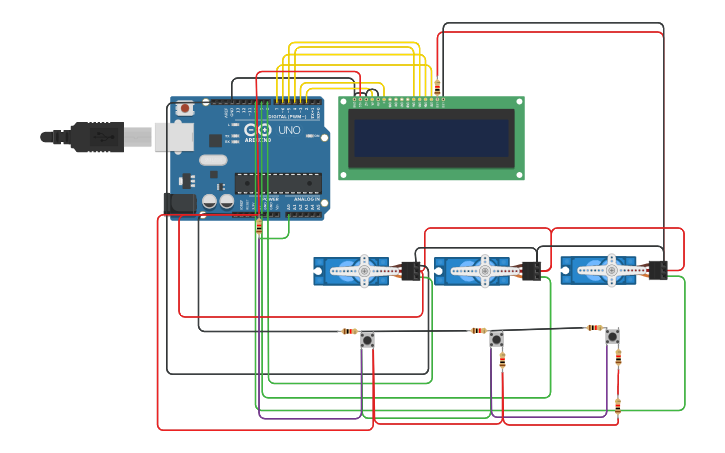 Circuit design TP2_RELOJ_SERVOS | Tinkercad