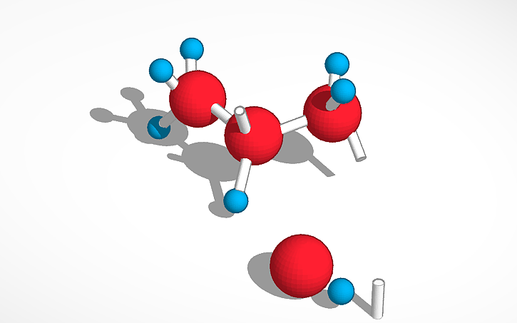 3D design Estructura molecular de polipropileno - Tinkercad