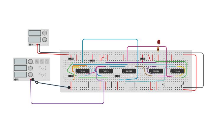 Circuit design PISO | Tinkercad