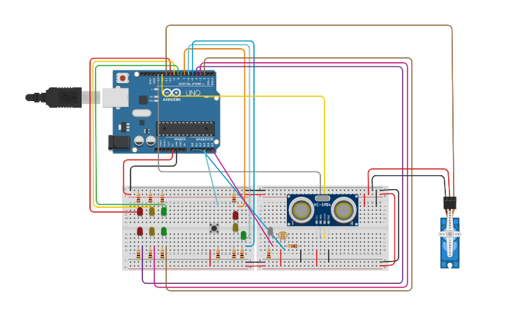 Circuit design ISP Traffic Light Testing and Simulation - Tinkercad