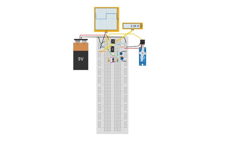 Circuit design Toggle Position Switch for PWM Servo Control - Tinkercad