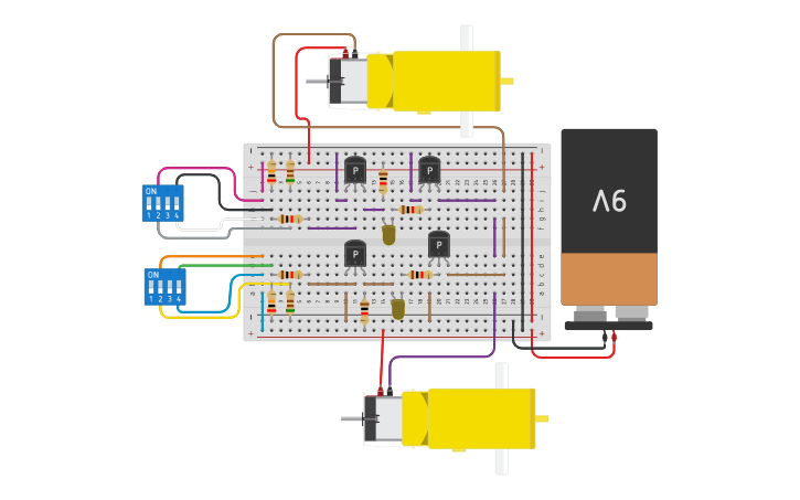 Circuit design ROBOT SEGUIDOR DE LINEA - Tinkercad