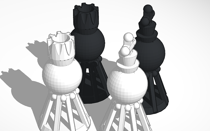 3D design Chess Set King & Queen | Tinkercad