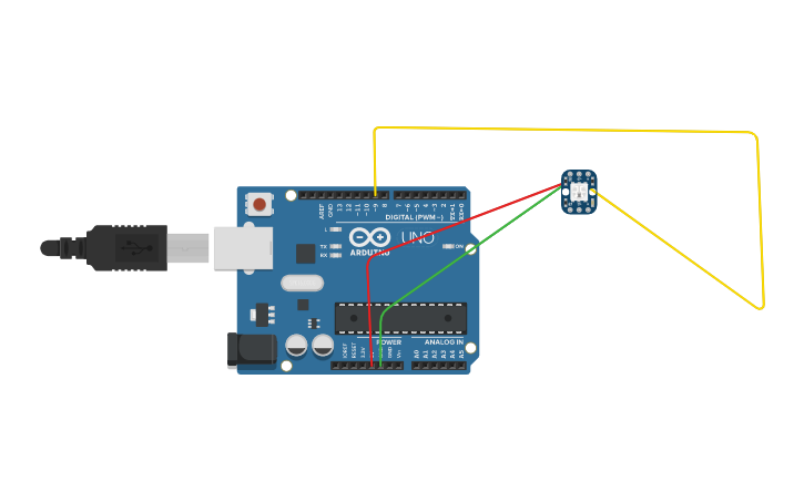 Circuit design Neopixel - Tinkercad
