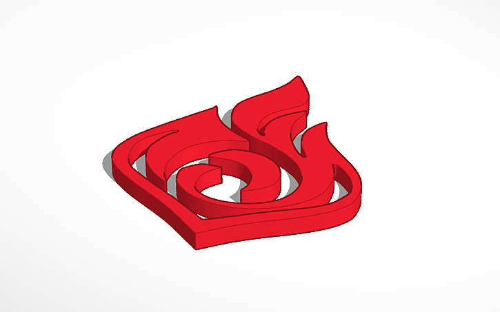 3D design Genshin Impact Pyro symbol - Tinkercad