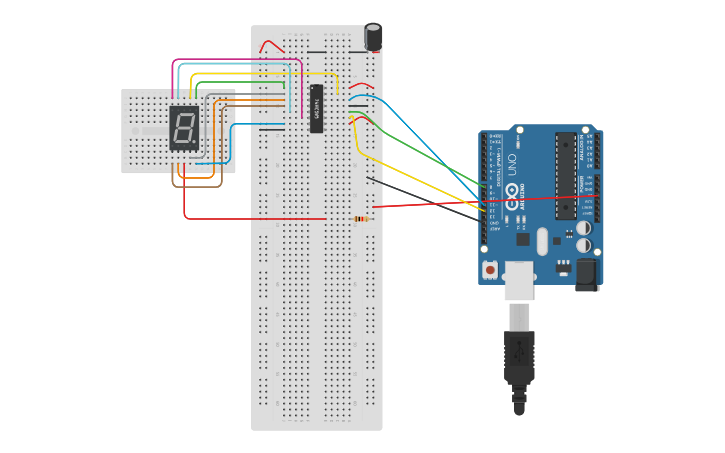 Circuit Design 7 Segments Led Tinkercad