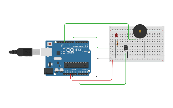 Circuit Design Sensor De Temperatura Tmp36 Monitor Serial Y Led Que