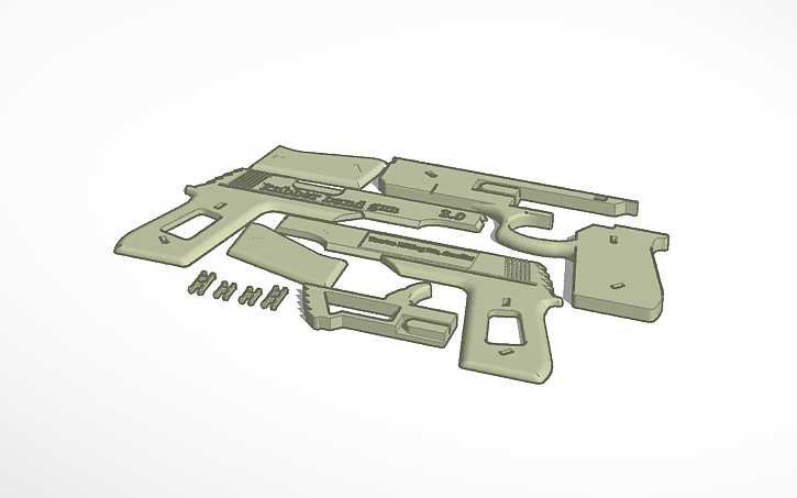 3D design Rubber band gun 2.0 smalls - Tinkercad