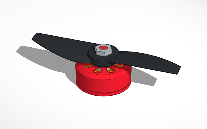 3D design motor with propeller - Tinkercad