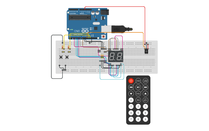 Circuit design Task 4 w/ IR Remote | Tinkercad
