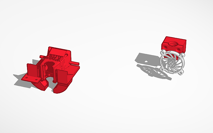 3D design Hotend twin 5015 cooler fan assembly - Tinkercad