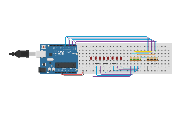 Circuit design Cambio de bits a la derecha e izquierda con arduino ...