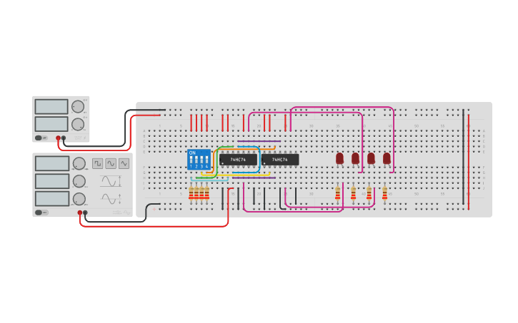 Circuit design I. Parallel Input Parallel Output (PIPO) | Tinkercad
