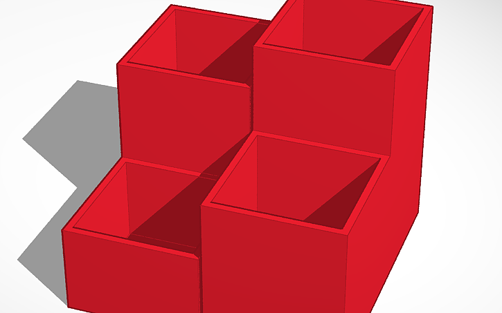 3D design Square pen holder - Tinkercad