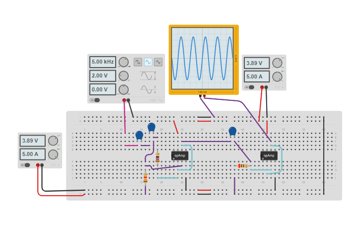 Circuit Design Filtro Pasa Alto Tercer Orden Tinkercad