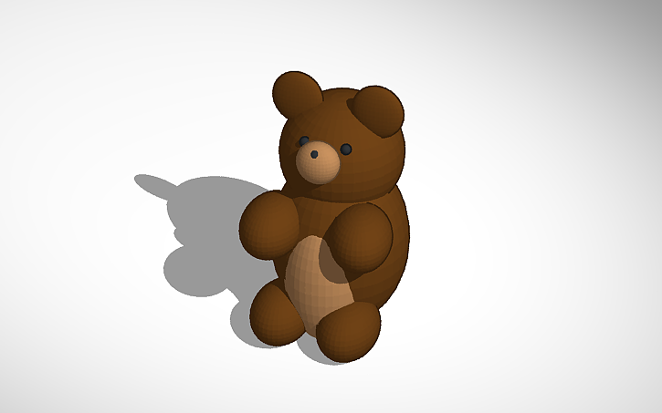 3D design teddy bear - Tinkercad