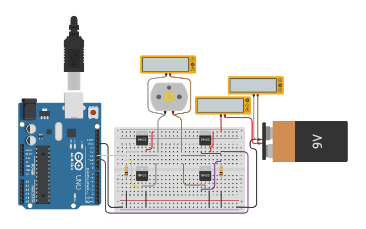 Circuit design MOSFET H-Bridge | Tinkercad