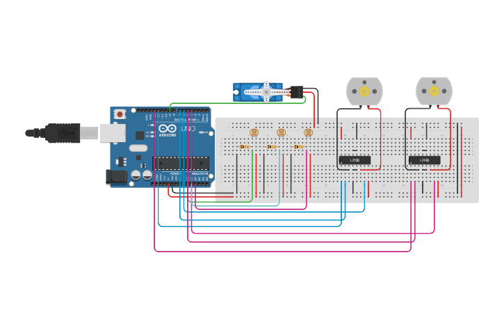 Circuit design Proyecto 2 Actuadores - Tinkercad