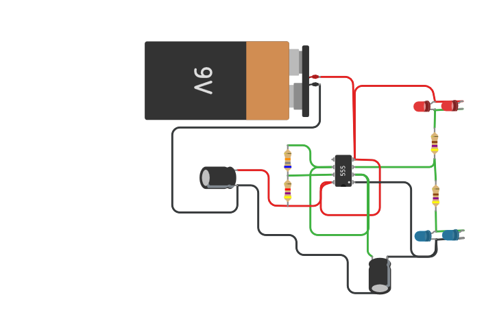 Circuit Design 555 Timer Led Flasher Tinkercad