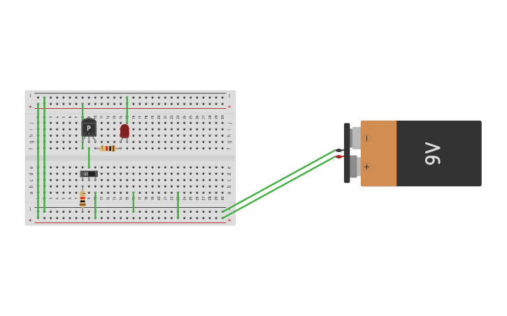 Circuit design NOT Gate using pnp transistor - Tinkercad Circuit design NOT Gate using pnp transistor - Tinkercad
