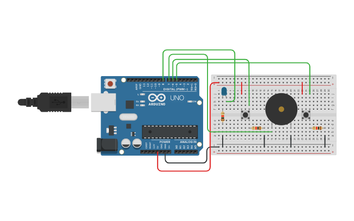 Circuit design Buzzer - Tinkercad