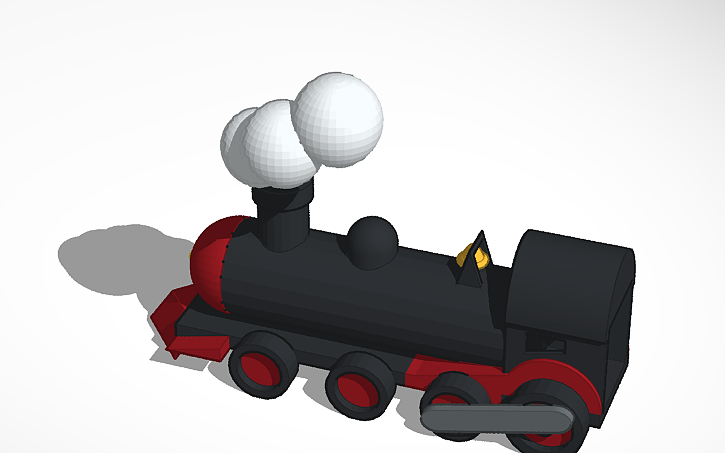 3D design Red Steam Locomotive | Tinkercad