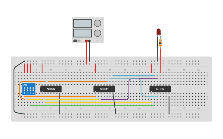 Circuit design USING BASIC GATES | Tinkercad