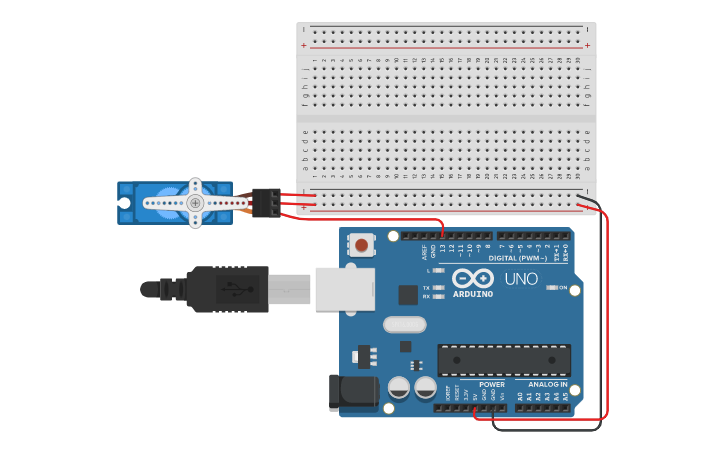 Circuit design Servo Angle - Tinkercad