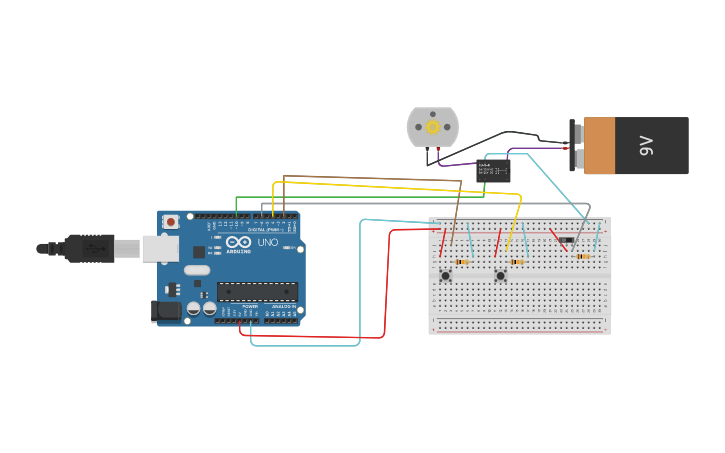Circuit design Esteira - Atividade 04 | Tinkercad