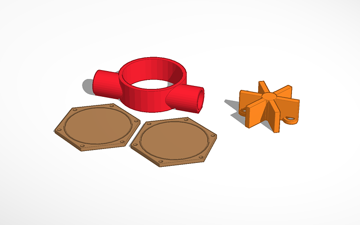 3D design paddle wheel flow meter in progress | Tinkercad