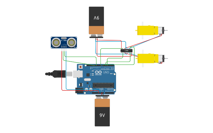 Circuit design Carro - Tinkercad