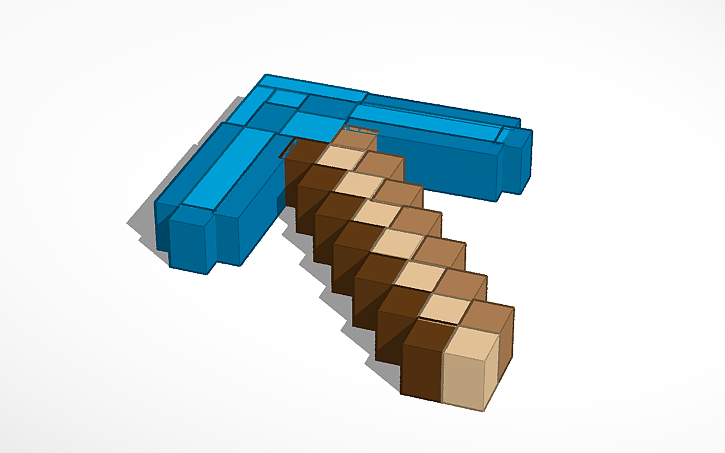 3D design Minecraft Pickaxe | Tinkercad