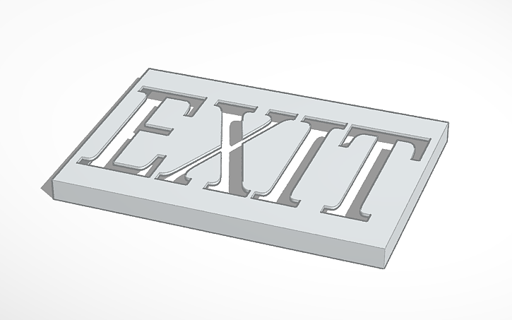 3D design CTE - Exit Sign v1 | Tinkercad