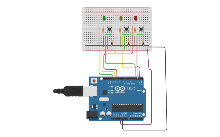 Circuit design 2° Button | Tinkercad
