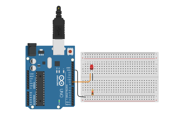 Circuit design encendido de led Salma Issa - Tinkercad