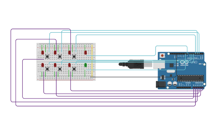 Circuit design Arduino combination lock | Tinkercad