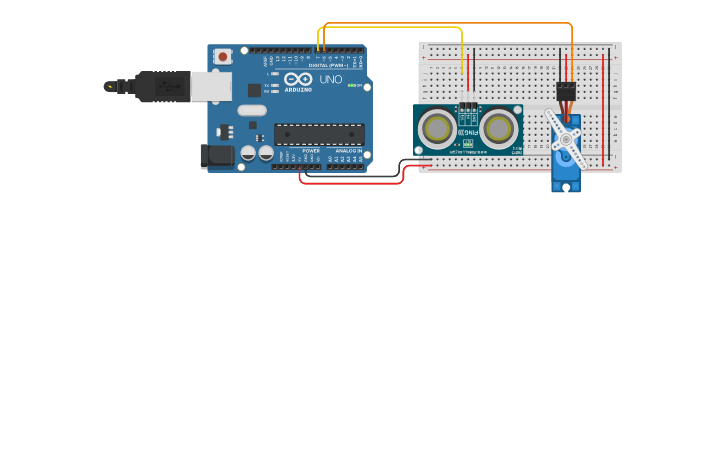 Circuit design Automatic door - Tinkercad