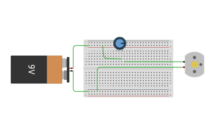 Circuit design 2.potentiometer - dc motor - Tinkercad Circuit design 2.potentiometer - dc motor - Tinkercad