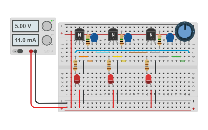 Circuit design Super LED Chaser Circuit | Tinkercad