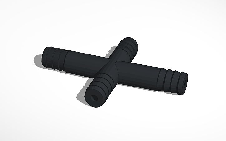 3D design Cross T Fitting - Tinkercad