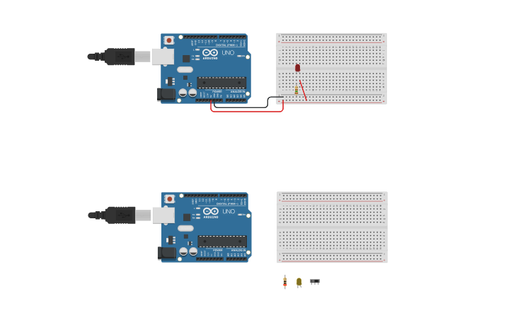 Circuit design 1. Arduino y Protoboard - Tinkercad