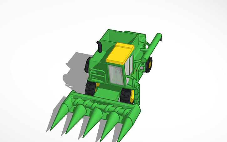 3D design John Deere 4400 Combine With Corn Head - Tinkercad