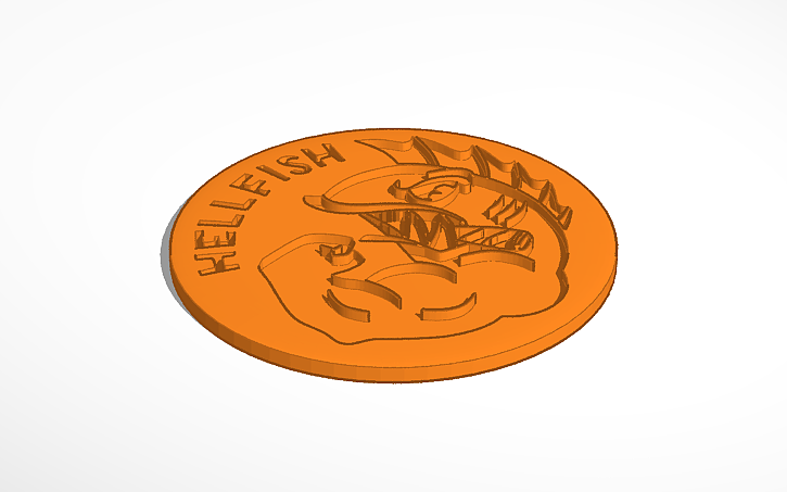 3D design Hellfish coaster - Tinkercad
