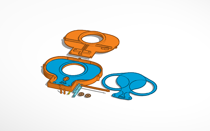 3D design 2 blade leaf shutter - Tinkercad