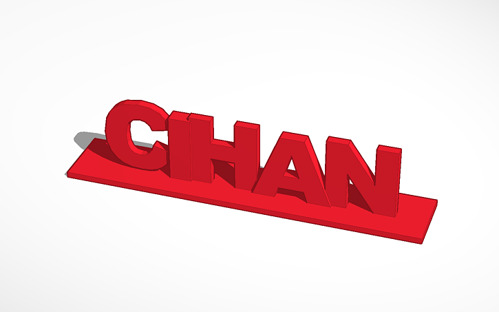 3D design Name Plate - Tinkercad