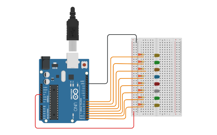 Circuit design Sesión 2 Practica 3 - Tinkercad