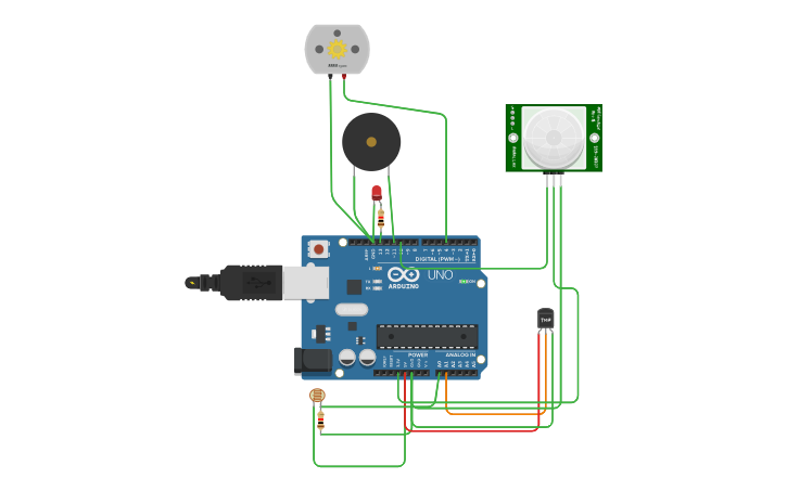 Circuit Design 3 Sensors Tinkercad