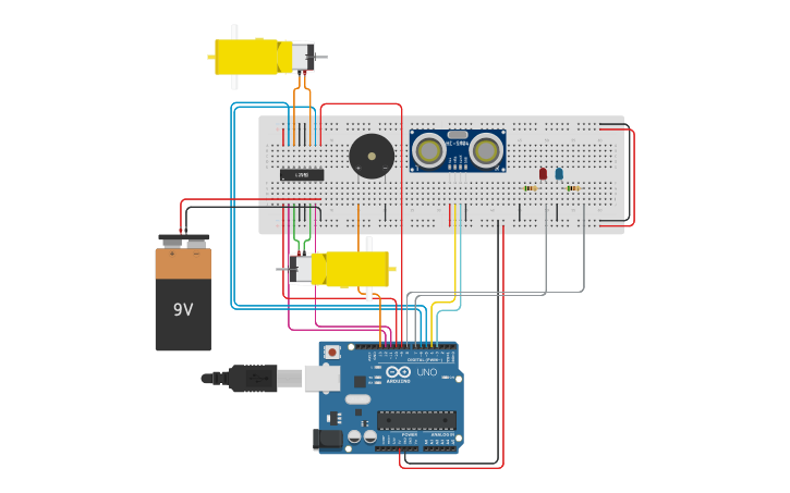 Circuit Design Final Simulation Of Automatic Braking System Tinkercad