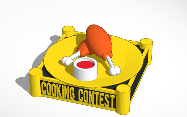 3D design Cooking Contest (Red Hot Chicken Wings) - Tinkercad