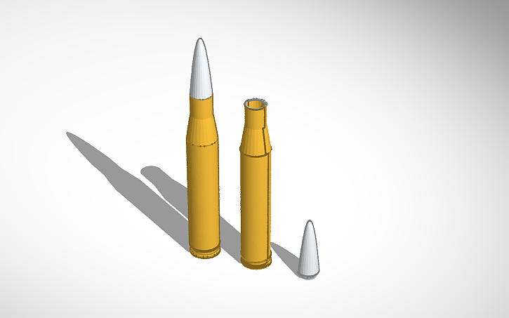 3D design Bullet casing, fired Bullet casing, Bullet - Tinkercad